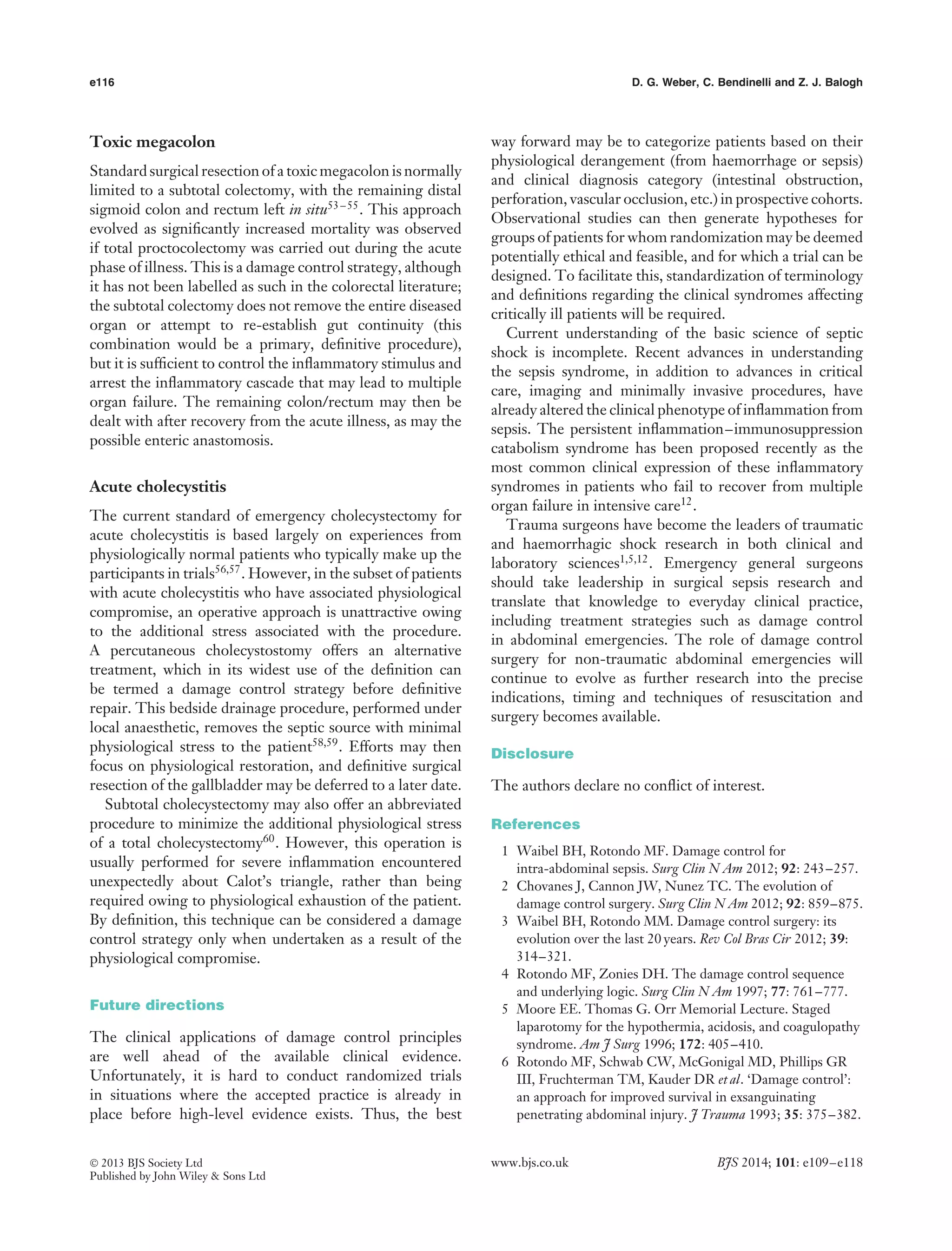 Damage control surgery for abdominal emergencies | PDF