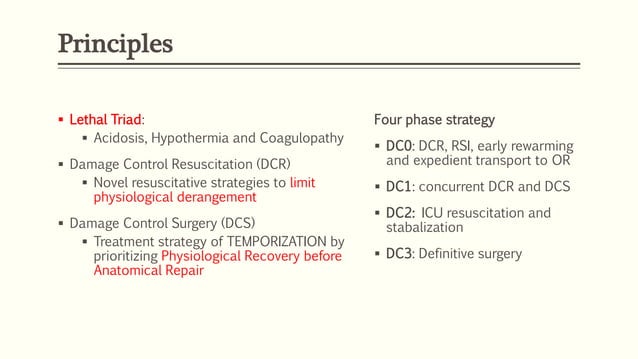 Damage control Surgery | PPTX | First Aid | Injuries