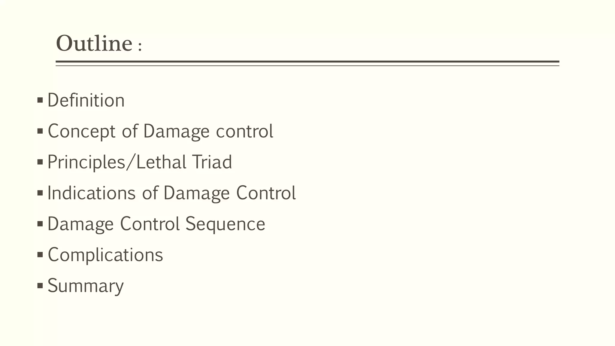 Damage Control Approach | PPT