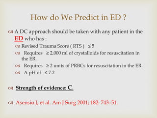Damage Control Laparotomy - an evidence based approach | PPTX | First ...