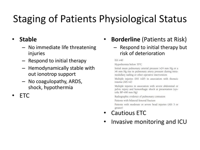 Appraoch to patient with polytrauma and Damage control orthopedics ...