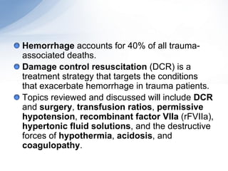 Damage Control Resuscitation | PDF