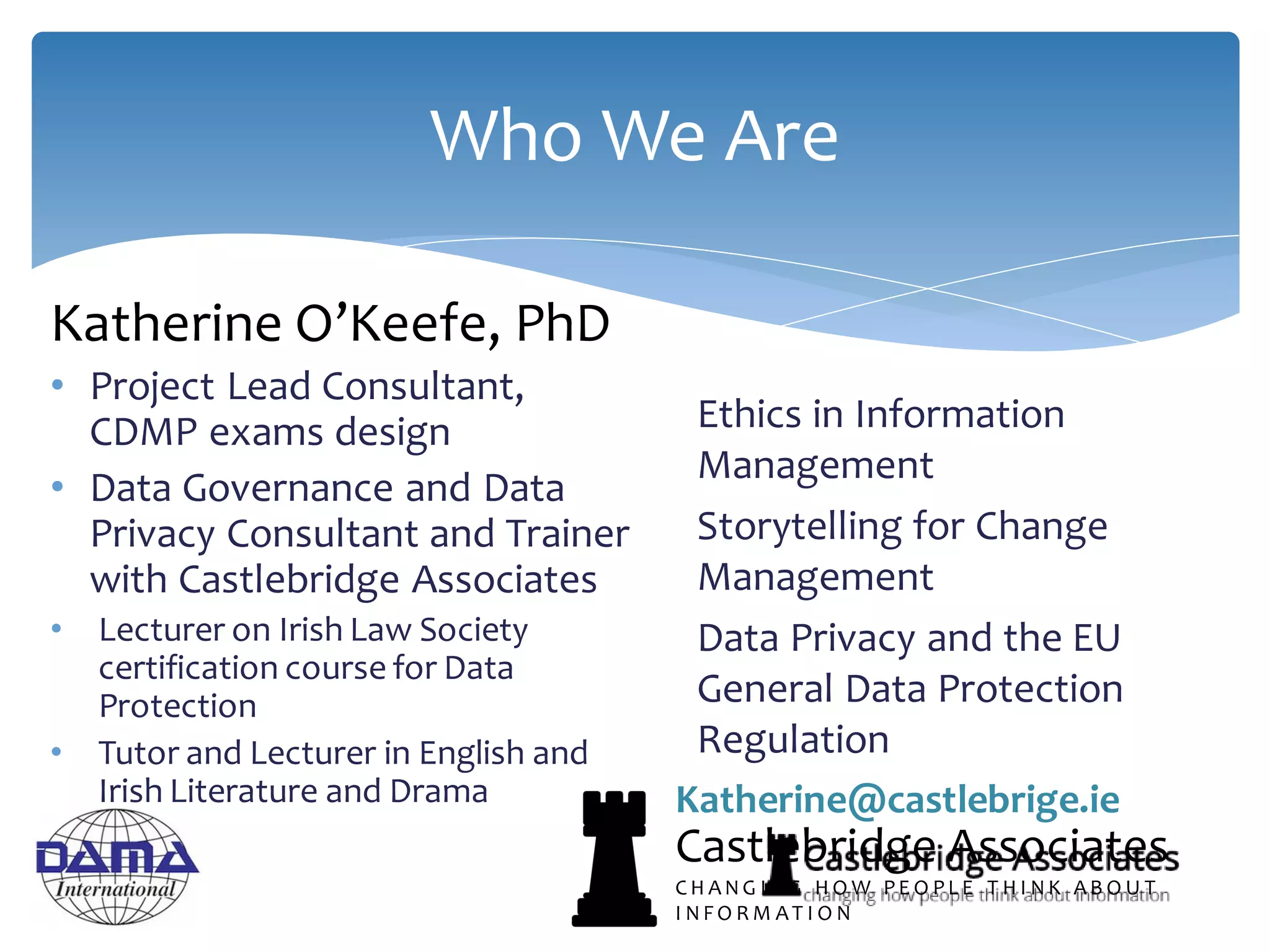 DAMA Ireland - CDMP Overview (How to become a Certified Data Management ...