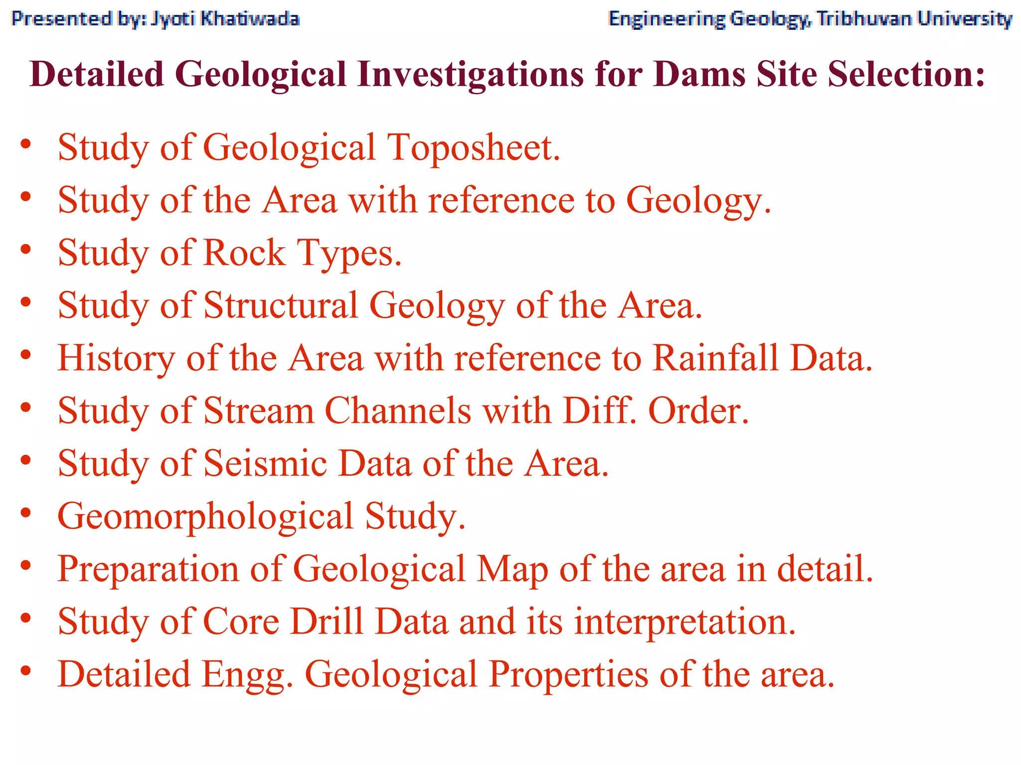 Dam and types of dam with site selection | PPT