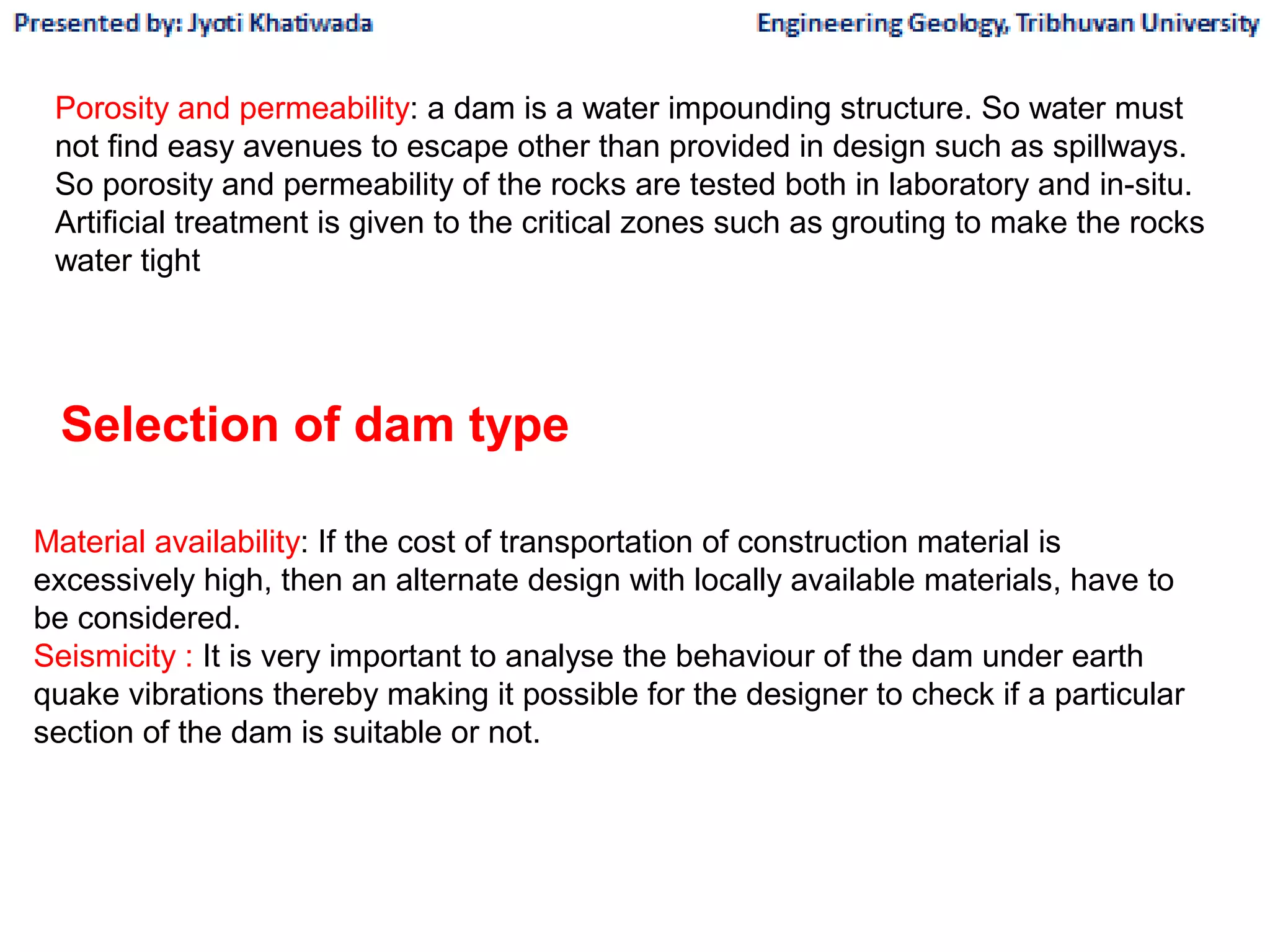 Dam and types of dam with site selection | PPT