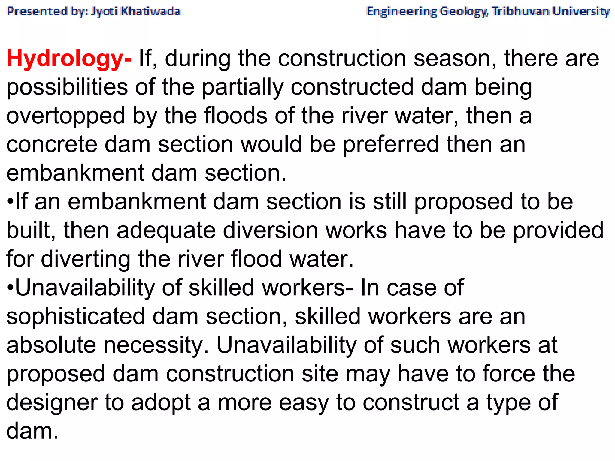 Dam and types of dam with site selection | PPT