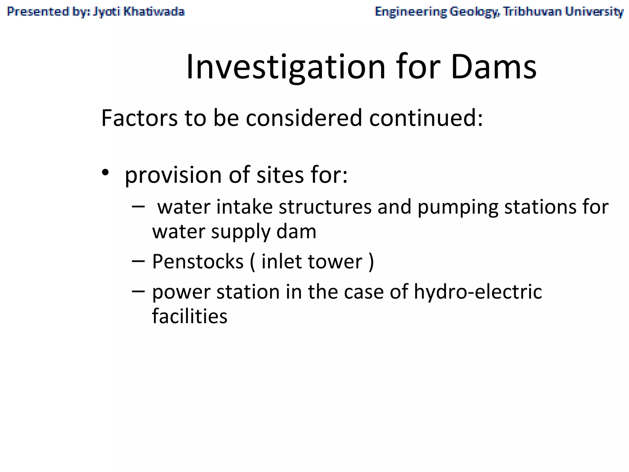 Dam and types of dam with site selection | PPT