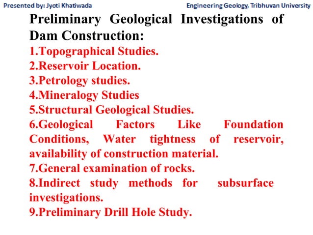 Dam and types of dam with site selection | PPT | Geography | Science