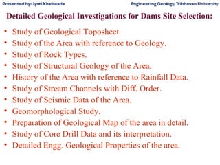 Dam and types of dam with site selection | PPT
