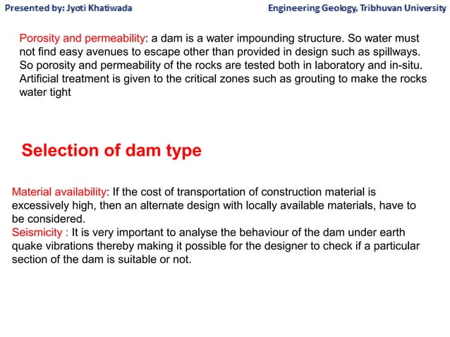Dam and types of dam with site selection | PPT | Geography | Science