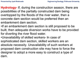 Dam and types of dam with site selection | PPT