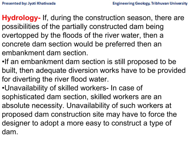 Dam and types of dam with site selection | PPT | Geography | Science