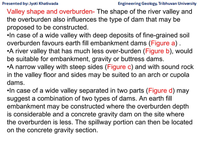 Dam and types of dam with site selection | PPT | Geography | Science