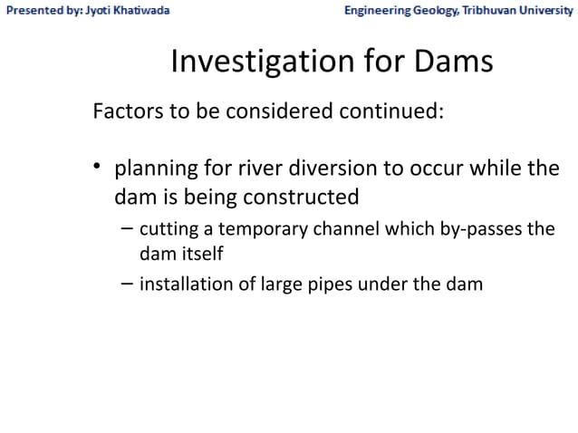 Dam and types of dam with site selection | PPT | Geography | Science