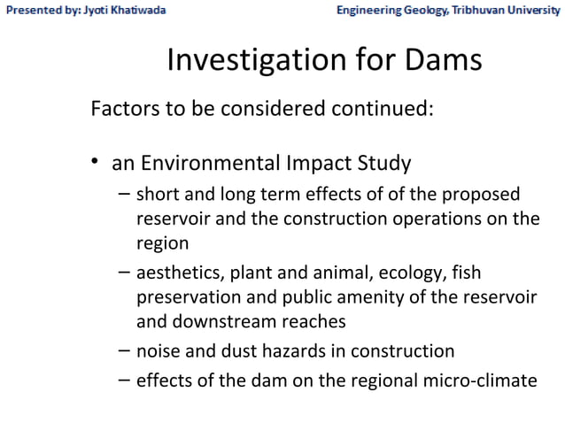 Dam and types of dam with site selection | PPT | Geography | Science
