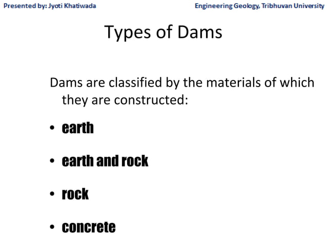Dam and types of dam with site selection | PPT | Geography | Science