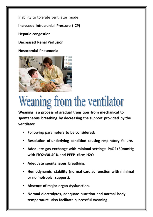 mechanical ventilation in children | DOCX | Lung and Respiratory Health ...
