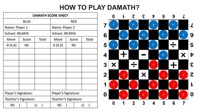 Damath.pptx | Board Games and Puzzles | Games and Puzzles