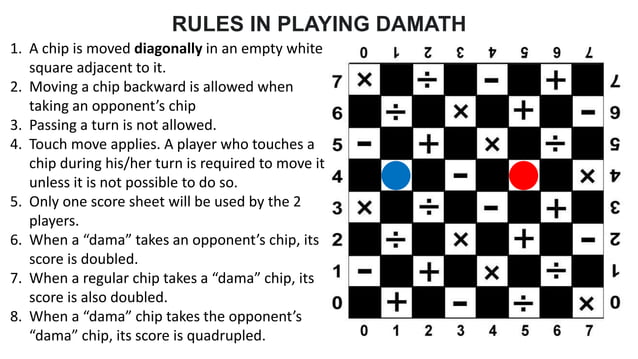 Damath.pptx | Board Games and Puzzles | Games and Puzzles