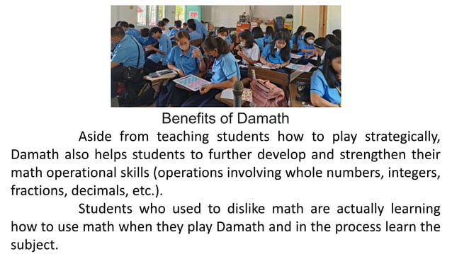 Damath.pptx | Board Games and Puzzles | Games and Puzzles