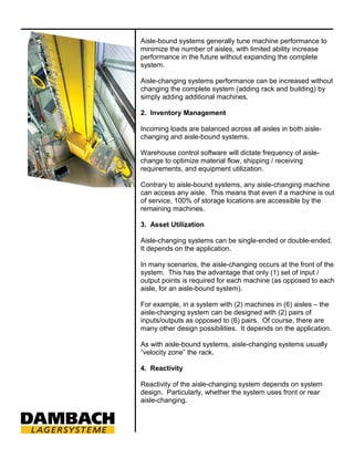 Dambach aisle changing whitepaper | DOC | Logistics | Business
