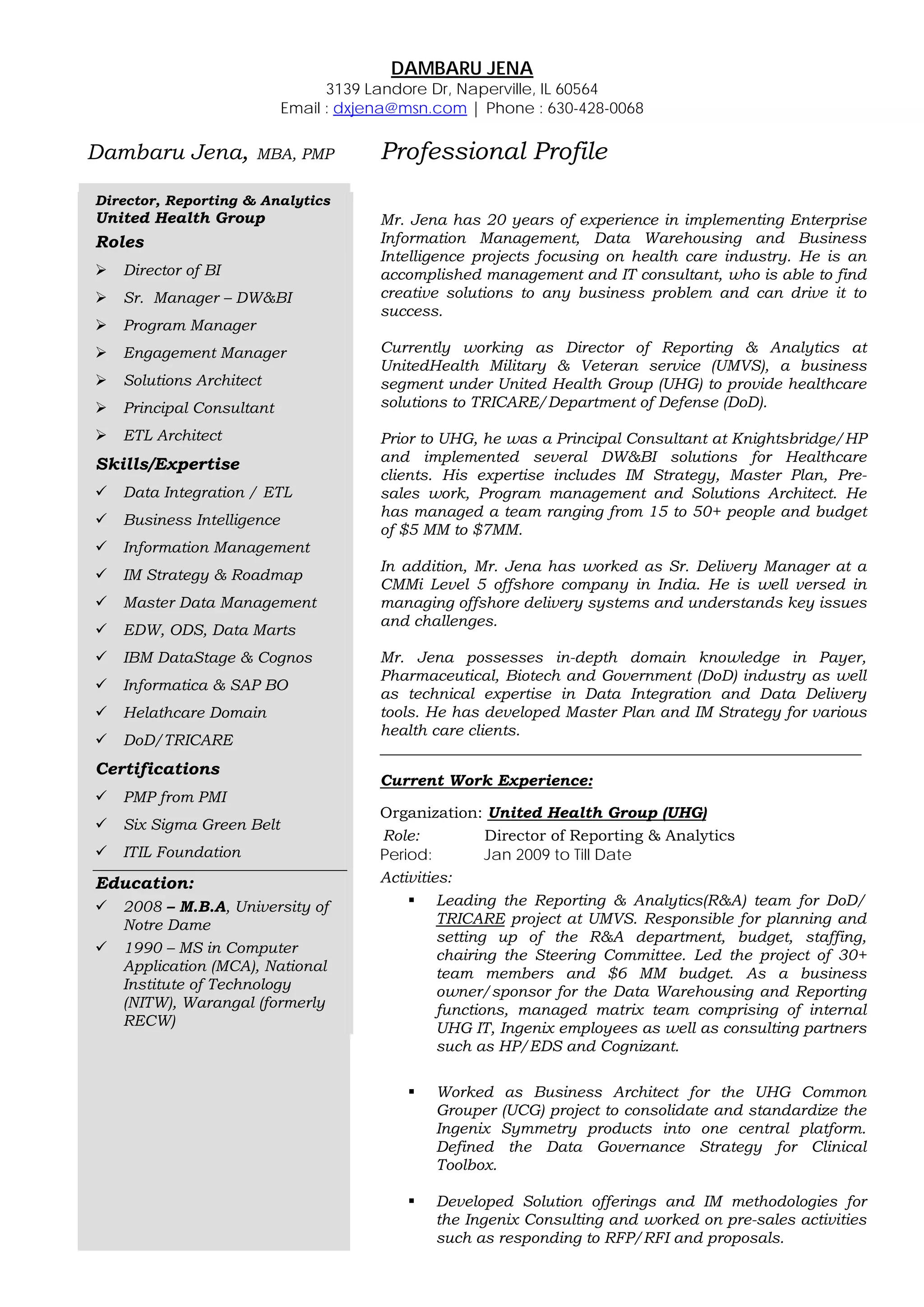 Dambaru jena resume 2010 | PDF