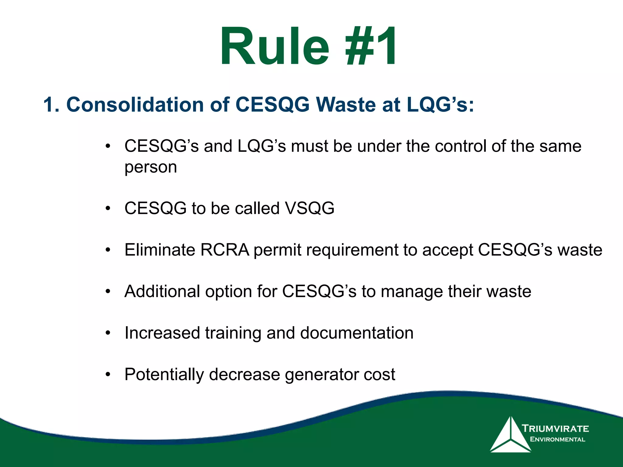 Analyzing the Hazardous Waste Generator Improvements Rule | PDF