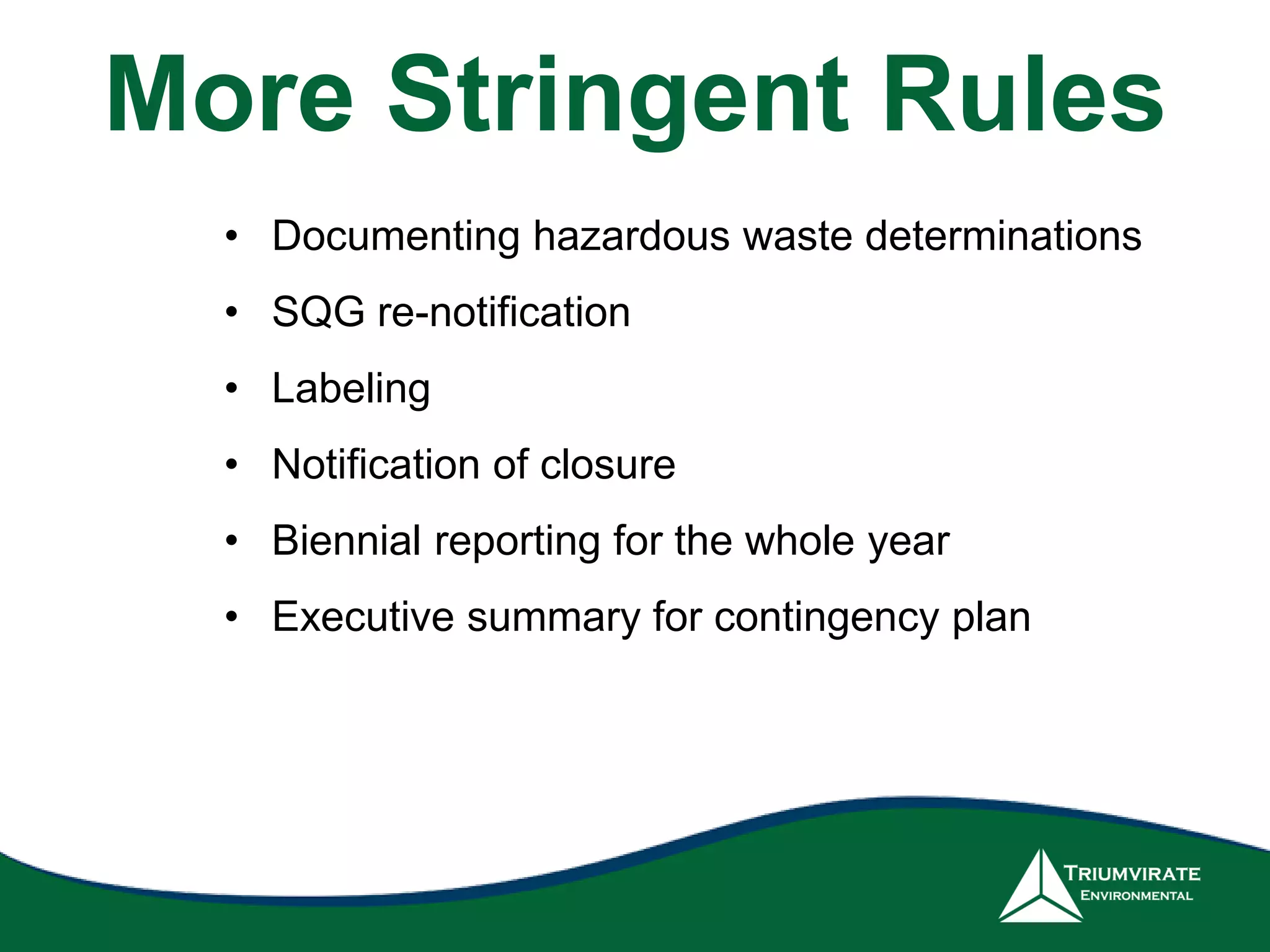 Analyzing the Hazardous Waste Generator Improvements Rule | PDF