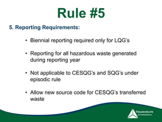 Analyzing the Hazardous Waste Generator Improvements Rule | PDF