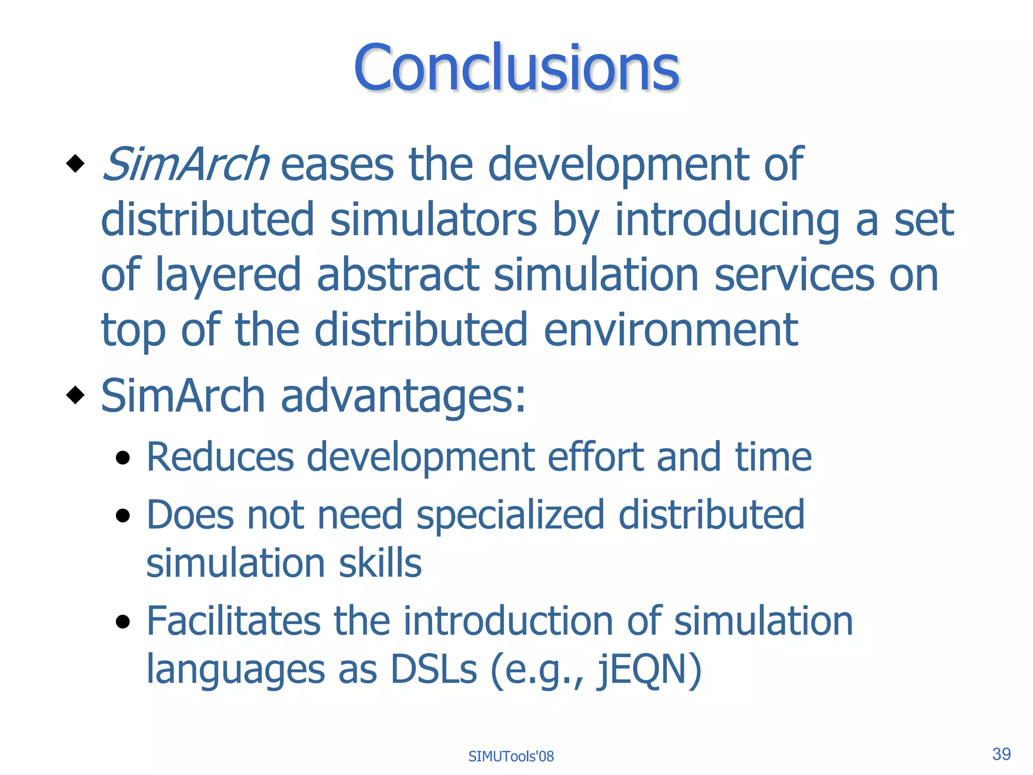 A Layered Architecture For The Model Driven Development Of Distributed Simulators Ppt 