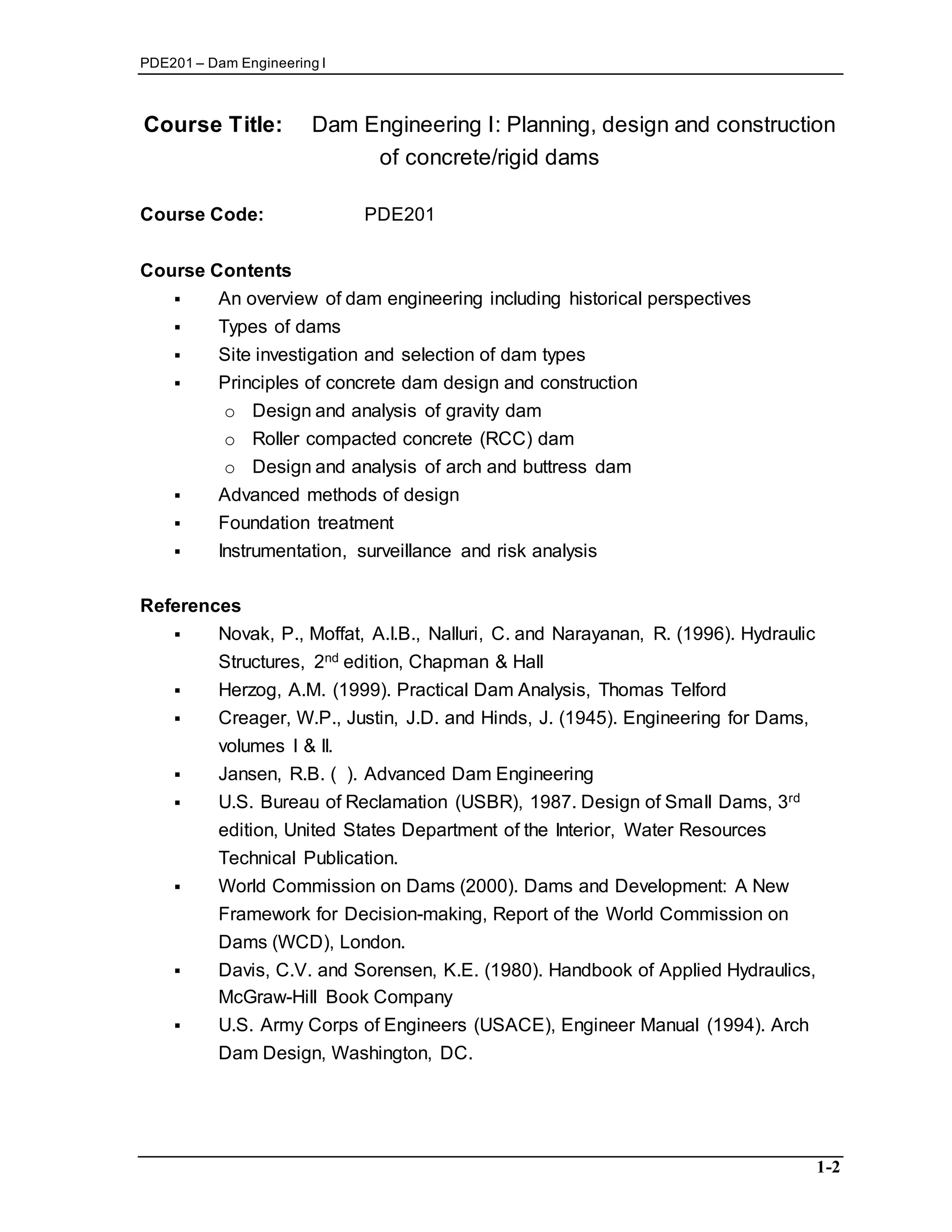 Dam engineering i 1 | DOC
