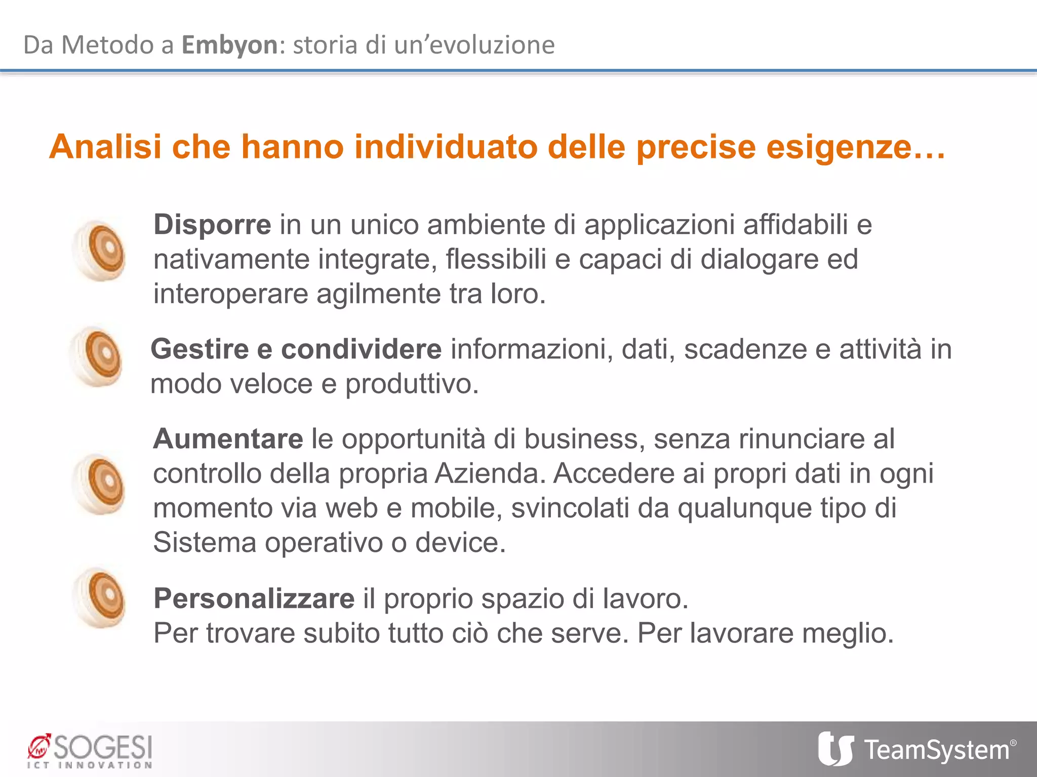 Sogesi e TeamSystem: da Metodo a Embyon, storia di un'evoluzione | PPT