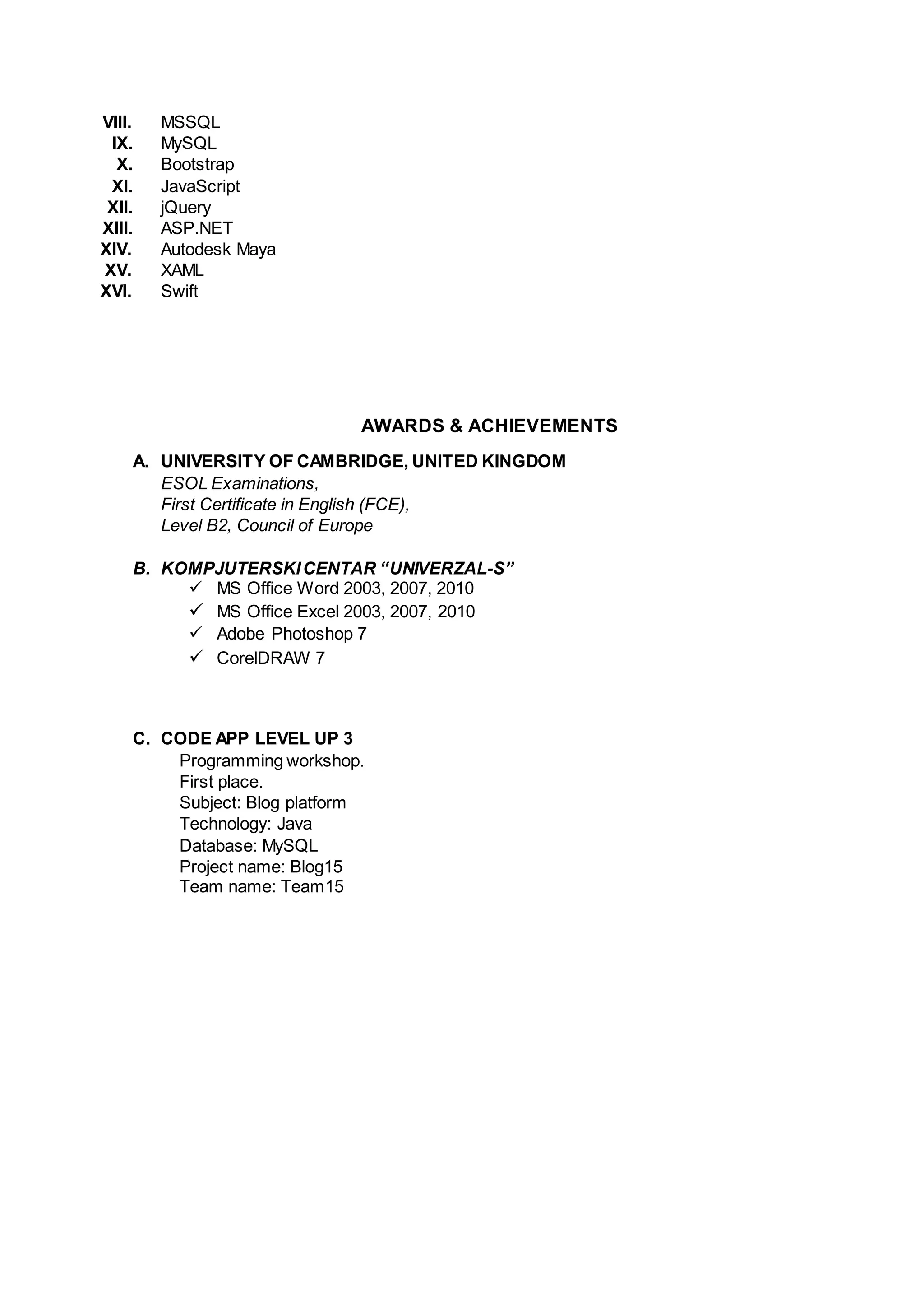 Damjan Miloshevski CV | DOCX