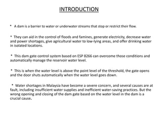 dam level management for water - mini project presentation | PPTX