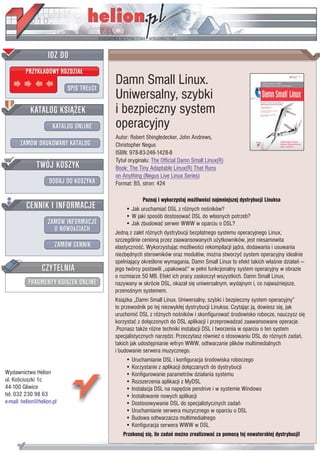 Damn Small Linux. Uniwersalny, szybki i bezpieczny system operacyjny | PDF