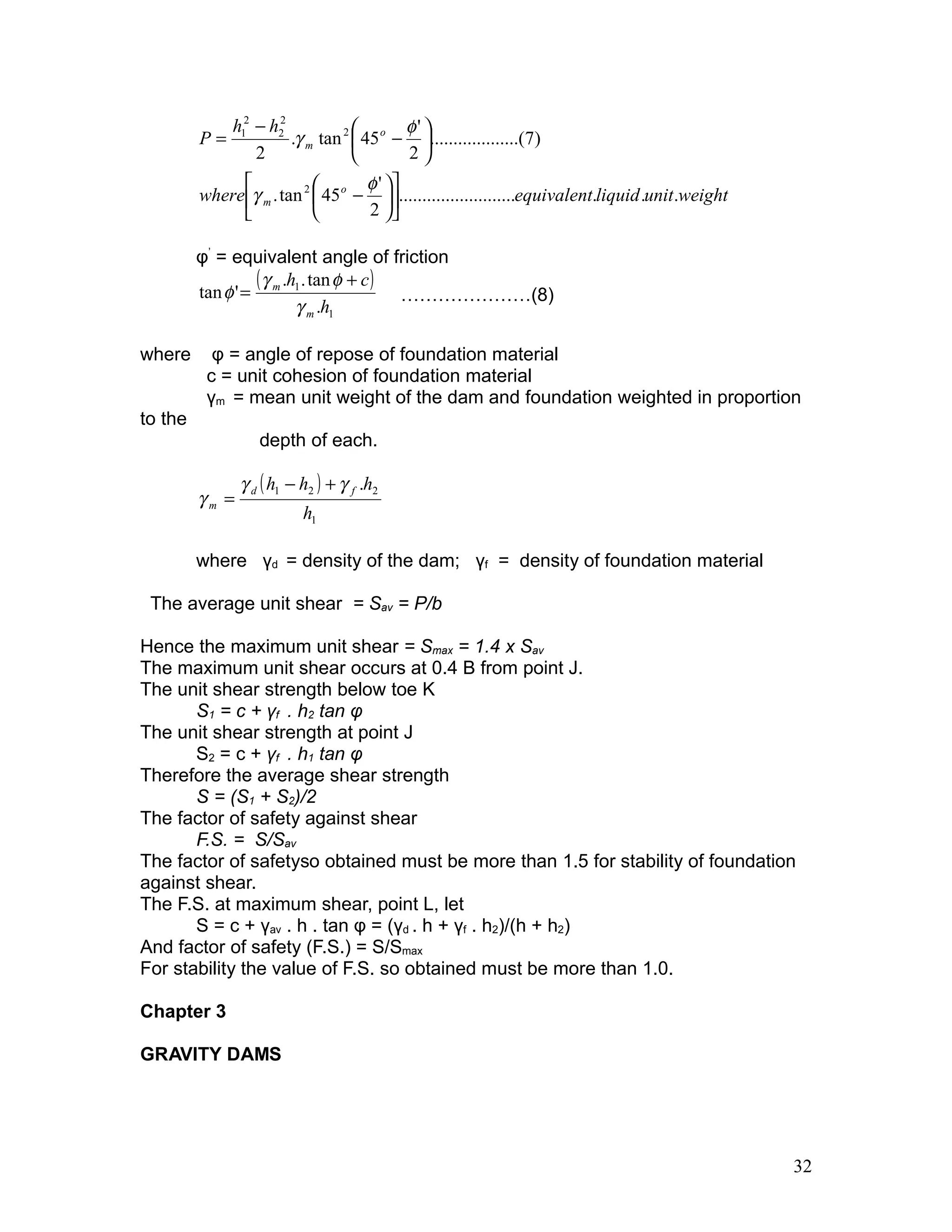 dam Note.pdf,lecturenote on dam engineering | PDF