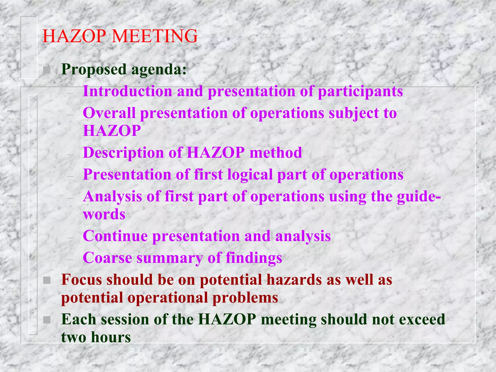HAZOP AND OPERABILITY STUDY | PPT