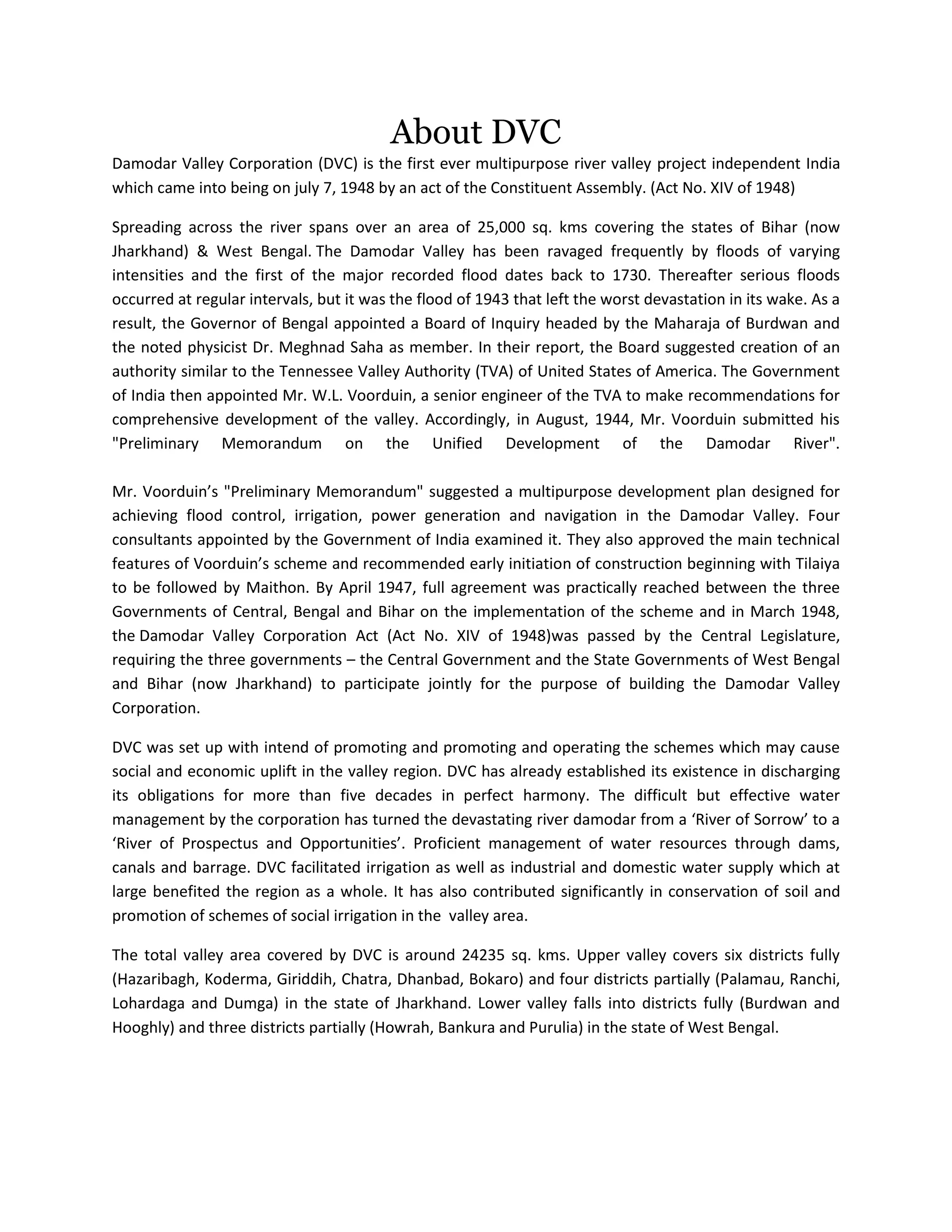 Damodar valley corporation | PDF