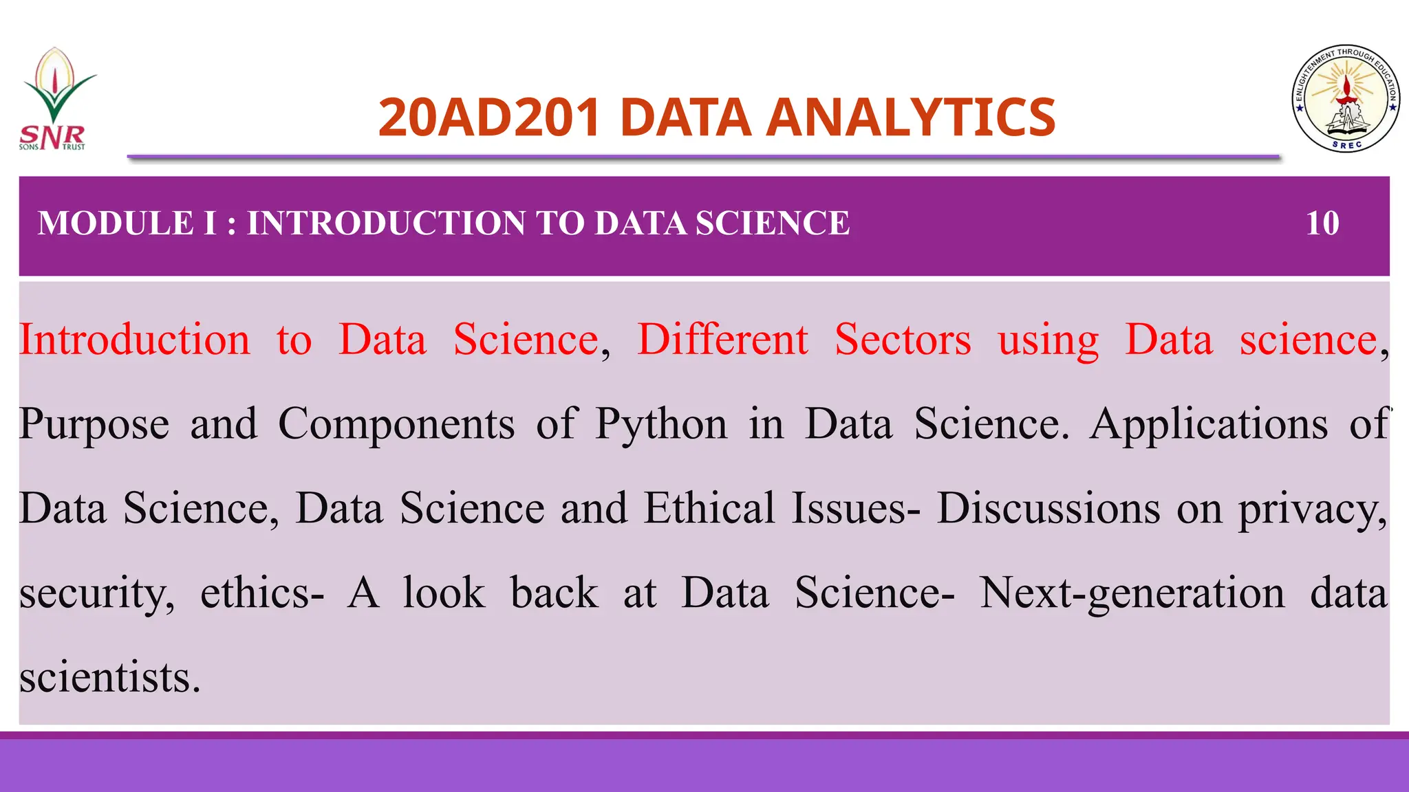 Introduction to Data Analytics and Data Science | PPTX