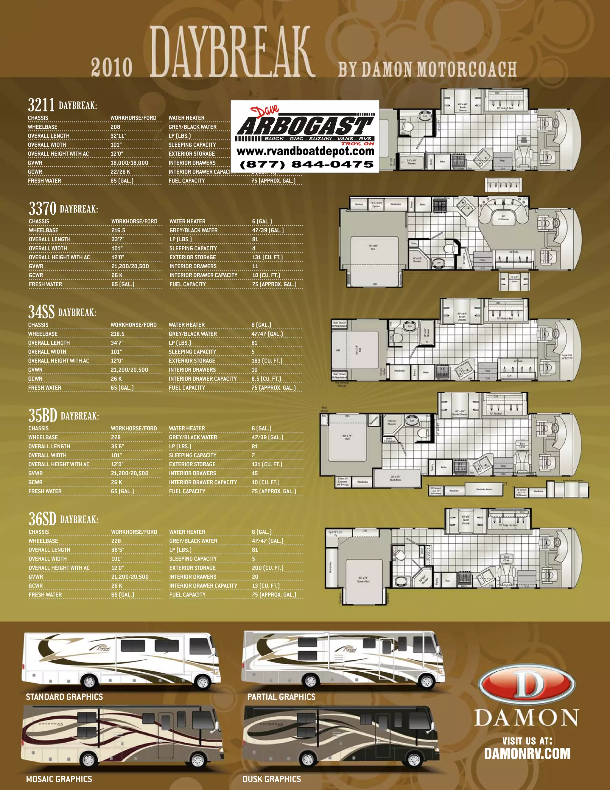 2009 Damon Daybreak Brochure Ohio | PDF | Home Appliances | Home & Garden