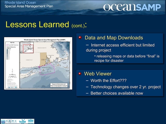 The Rhode Island Ocean SAMP: Developing an Integrated Geospatial ...