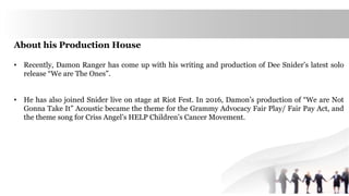 Damon Ranger’s Awards and Accomplishments | PPTX