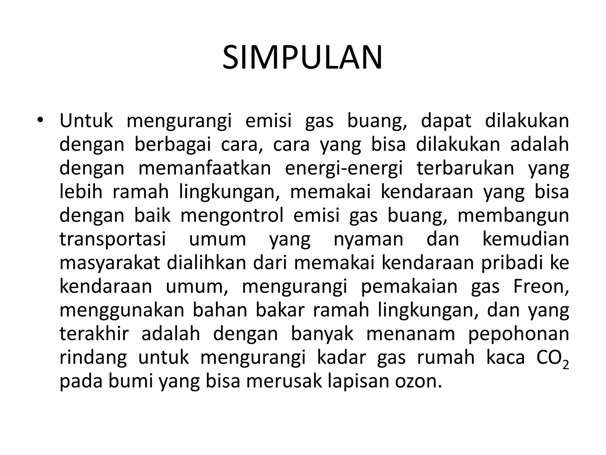 Dampak Emisi Gas Buang | PPTX