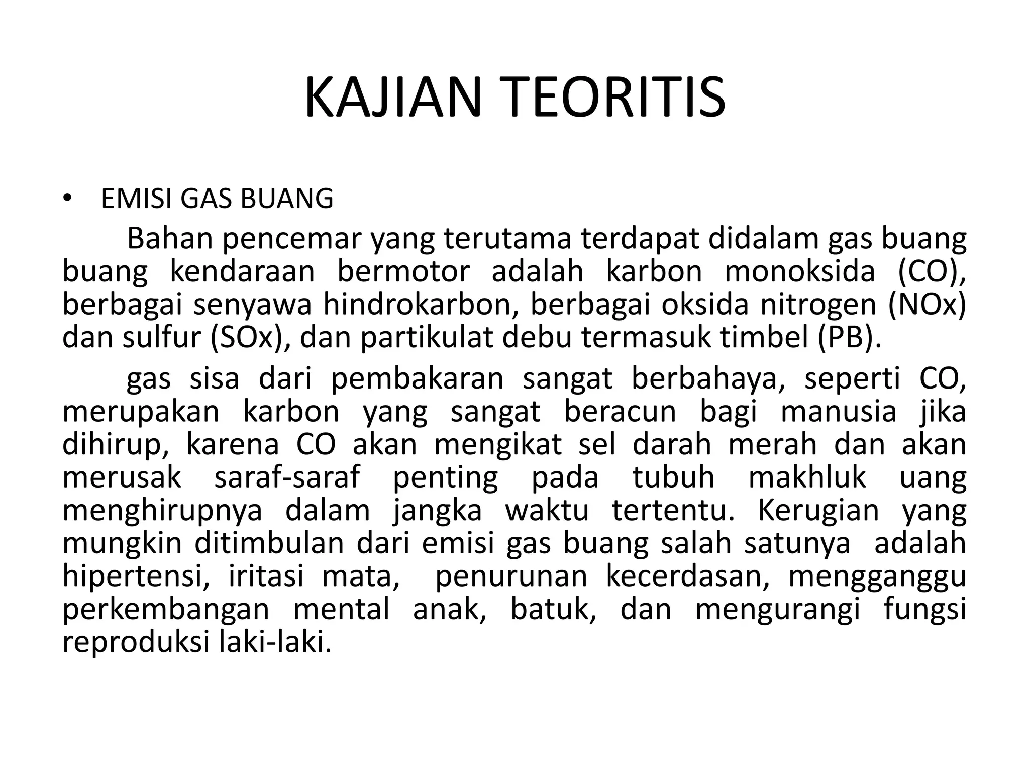 Dampak Emisi Gas Buang | PPTX