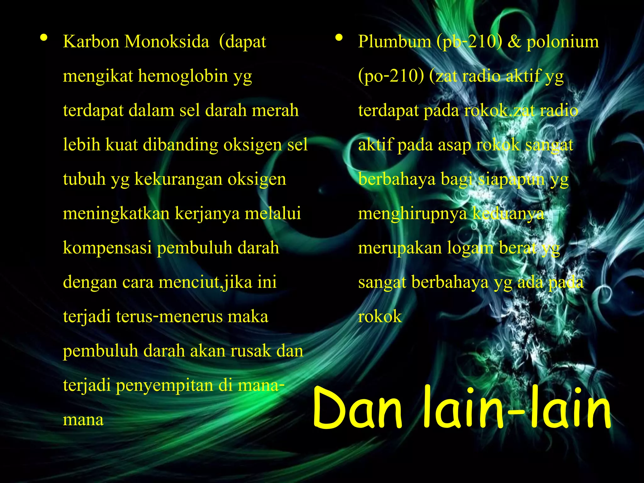 Dampak merokok pada kesehatan | PPTX