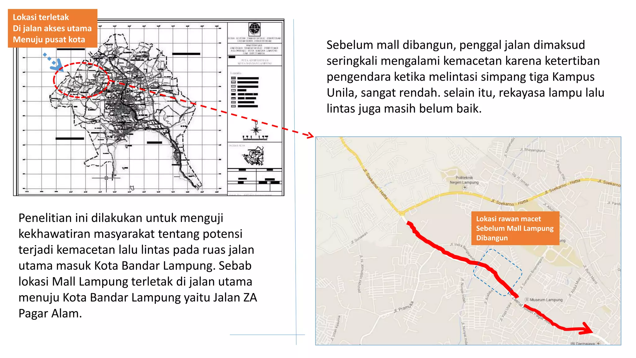 Dampak pembangunan mall robinson lampung terhadap kecepatan arus | PPTX