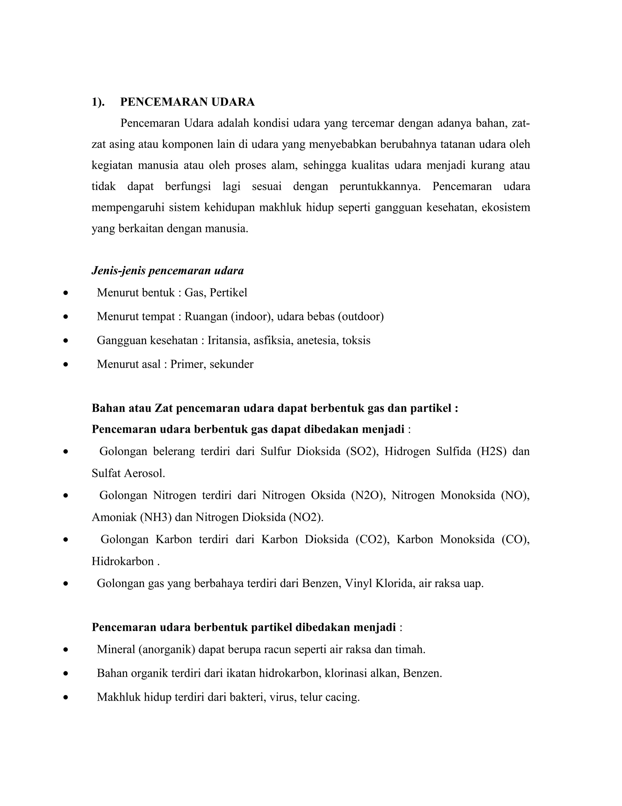 Dampak pencemaran udara dan penanggulangannya | DOC