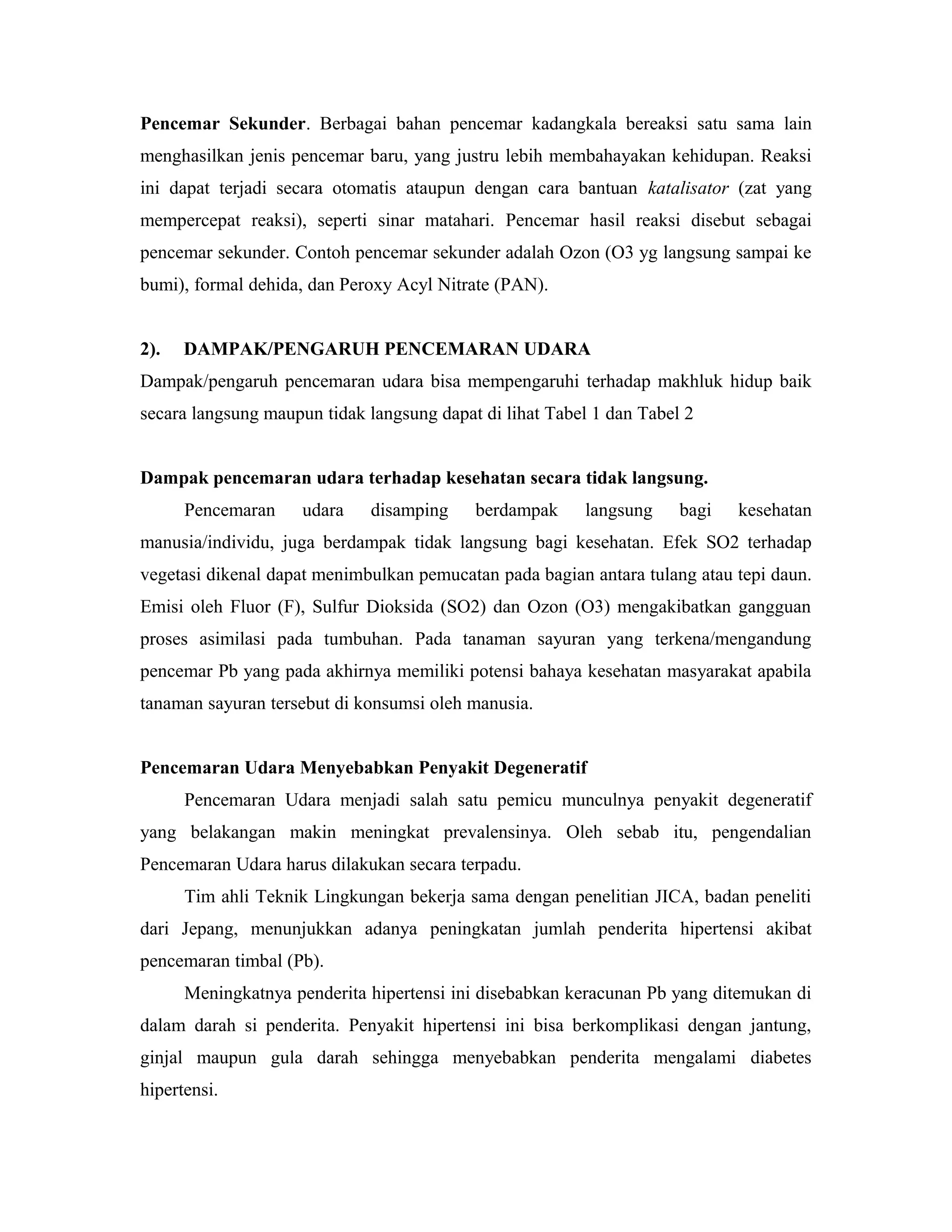Dampak pencemaran udara dan penanggulangannya | DOC