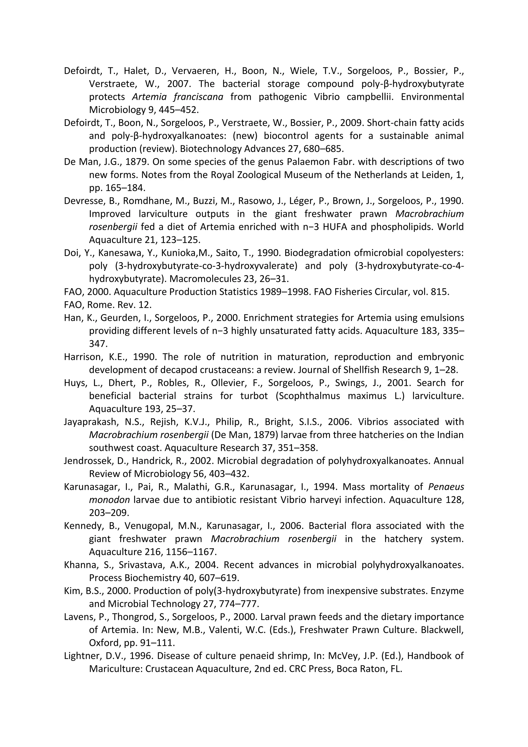 Dampak poly β-hydroxybutirate pada pemeliharaan larva udang galah ...