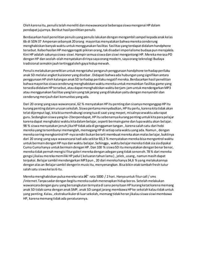 Dampak positif dan negatip hp | PDF